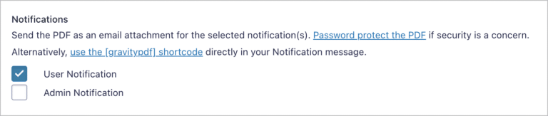 How to attach PDF files to email notifications in Gravity Forms - GravityKit