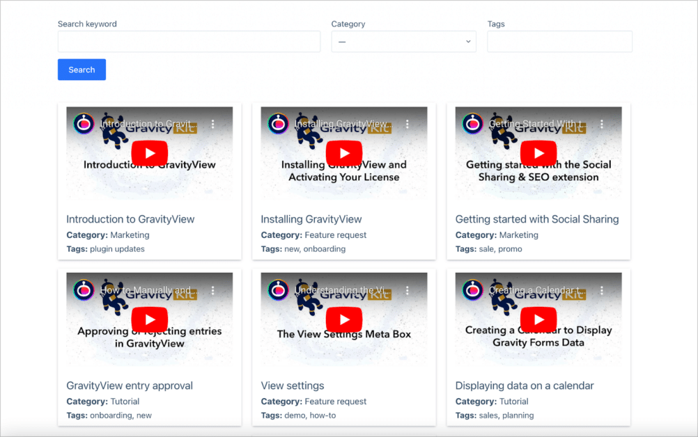How to create a WordPress video gallery app - GravityKit