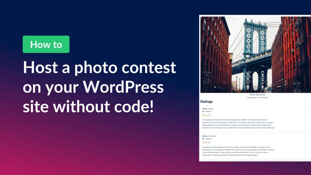 How to build a photo contest site on WordPress - GravityKit