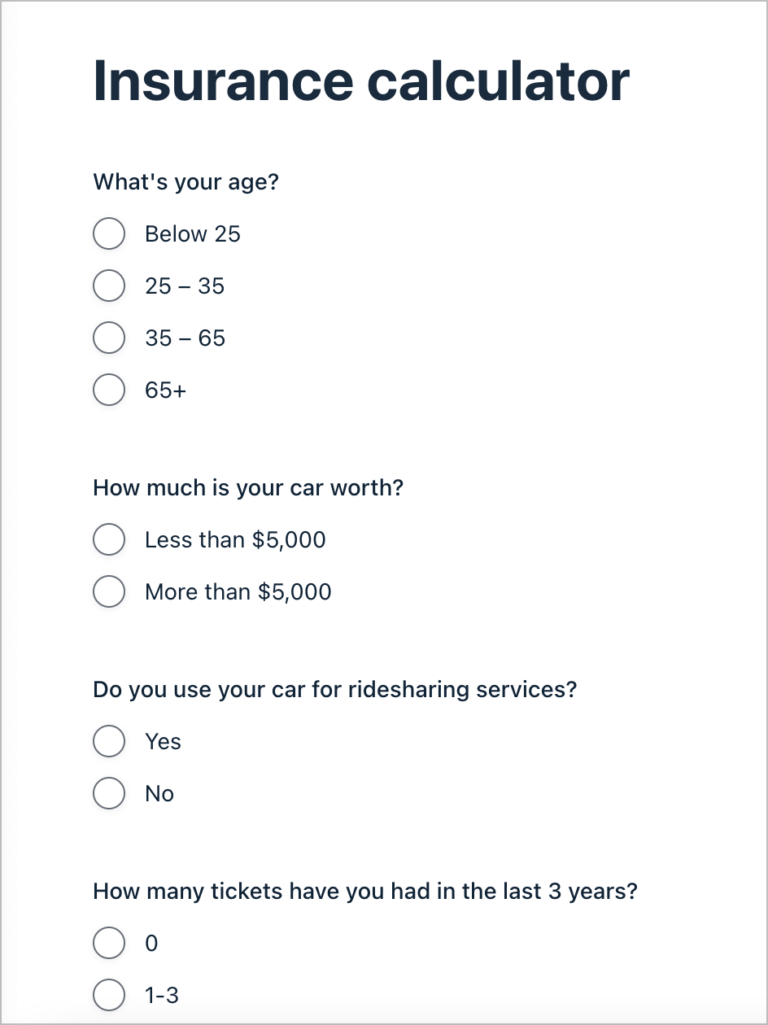 How to create an insurance quote calculator for WordPress - GravityKit
